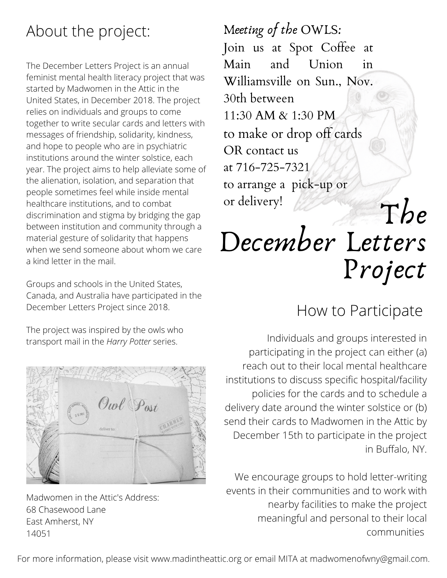 2025 December Letters Project – Madwomen in the Attic